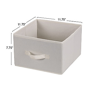 Household Essentials 311306 Set of 2 Drawers for Hanging Shelf Closet Organizers | Natural Canvas Fabric Bin with Handle