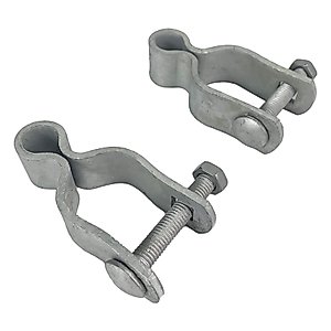 1-3/8” Pressed Steel Chain Link Fence Post Hinge 2-Pack, Fence Frame Hinge Pipe Gate Hinge in Zinc Plated (Nut/Bolt Including Door Hinge)