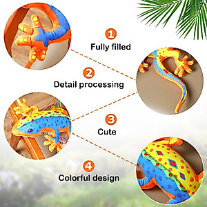 Civaner 22 Inches Realistic Lizard Stuffed Animal Plush Toy with Spots Colorful Gecko Stuffed Animal Sturdy Gecko Plush Reptilian Toy Huggable Birthday Gift for Little Person Teens (Yellow)