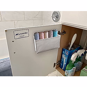 Kitchen Pantry Cabinet Organizer, [2 Packs] Fridge Bathroom Office Apartment RV Cupboard Makeup Spice Storage Container Bins, Easy to Install and Portable Door Organizer (White)