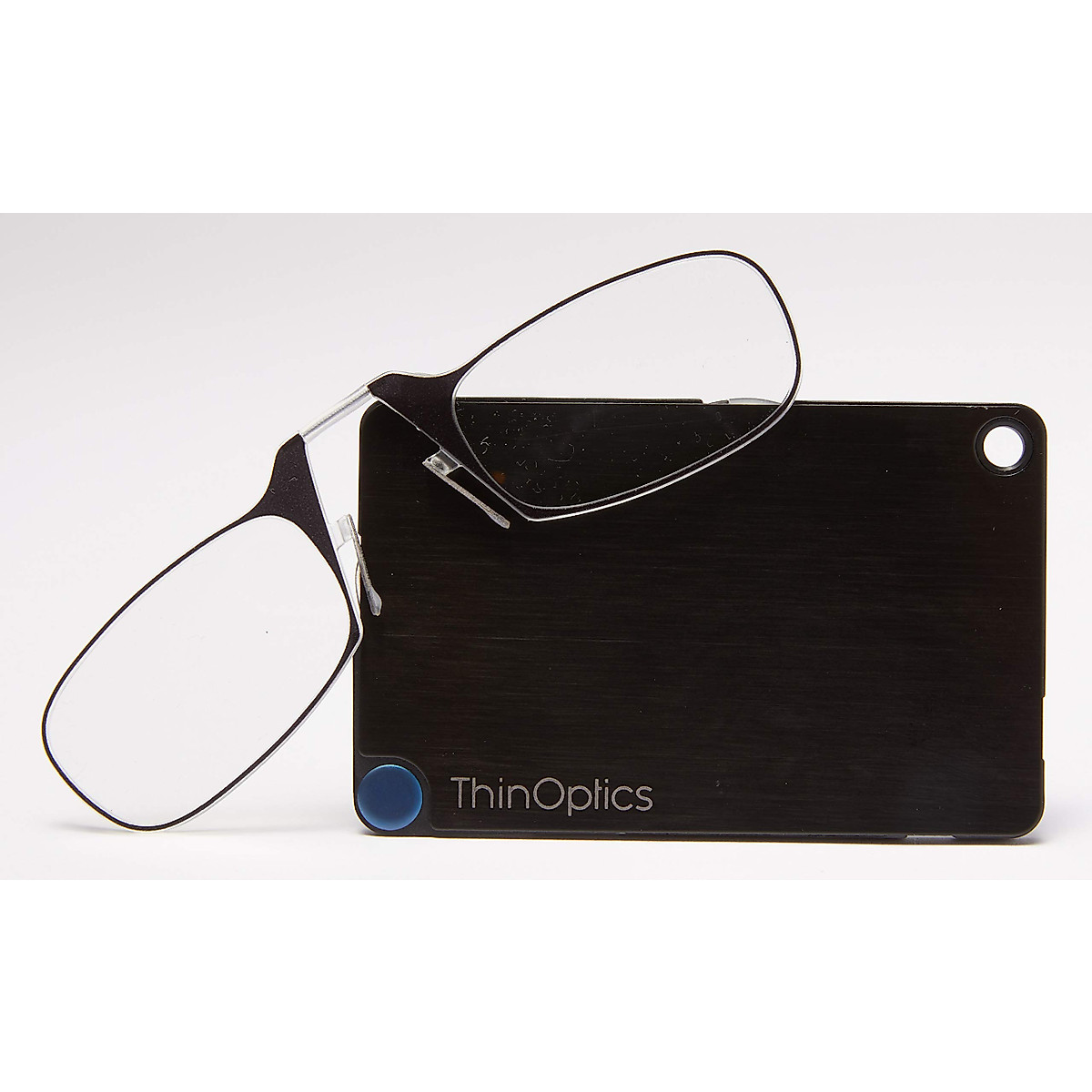 ThinOptics Reading Glasses + FlashCard Case | Black Frame, 1.50 Strength Readers