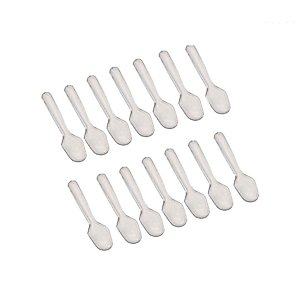 500Pcs 3 Inch Clear Mini Plastic Spoons Disposable Tasting Spoon Scoops for Dessert Ice Cream Appetizer Cake Spices Food Supply