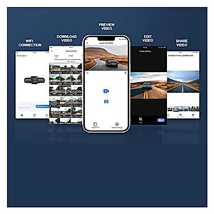 FITCAMX Car Camera WiFi Connection APP Control Dash Cam Compatible with Jeep Compass (2nd Gen) 2018 2019 2020 2021 2022 2023 (Color : HD2-6125, Size : 2K Dual Cam 64GB)