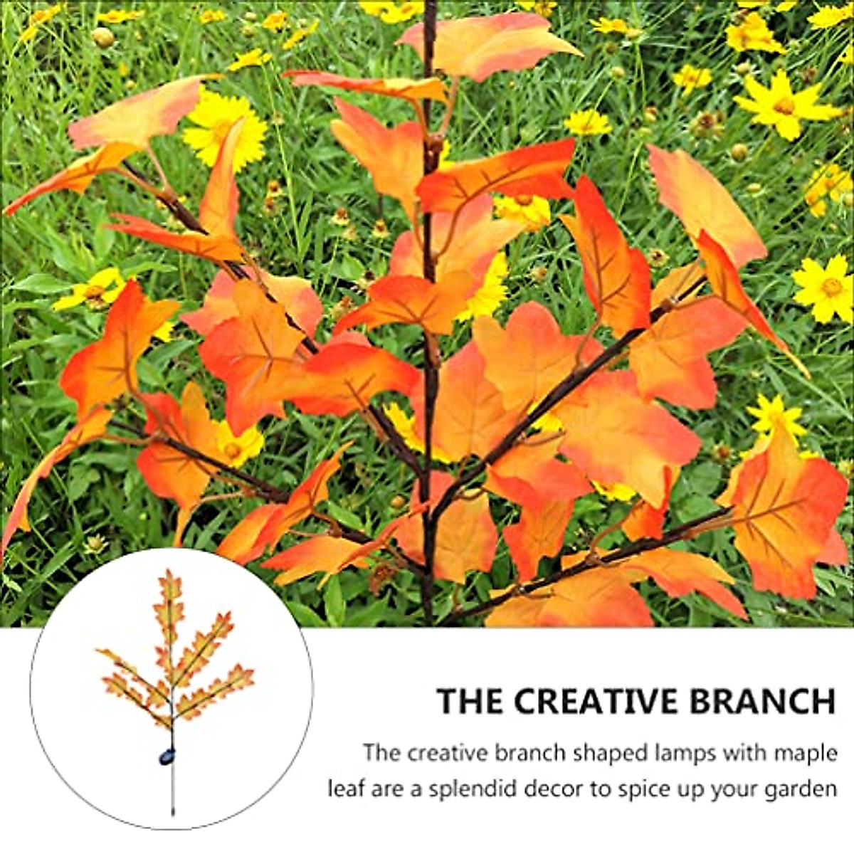 OSALADI Lighted Maple Tree Fall Decor Outdoor 2pcs LED Solar Landscape Light Simulation Maple Leaf Landscape Led Pathway Lights Villa Outdoor Pathway Decor Outdoor Fall Decor