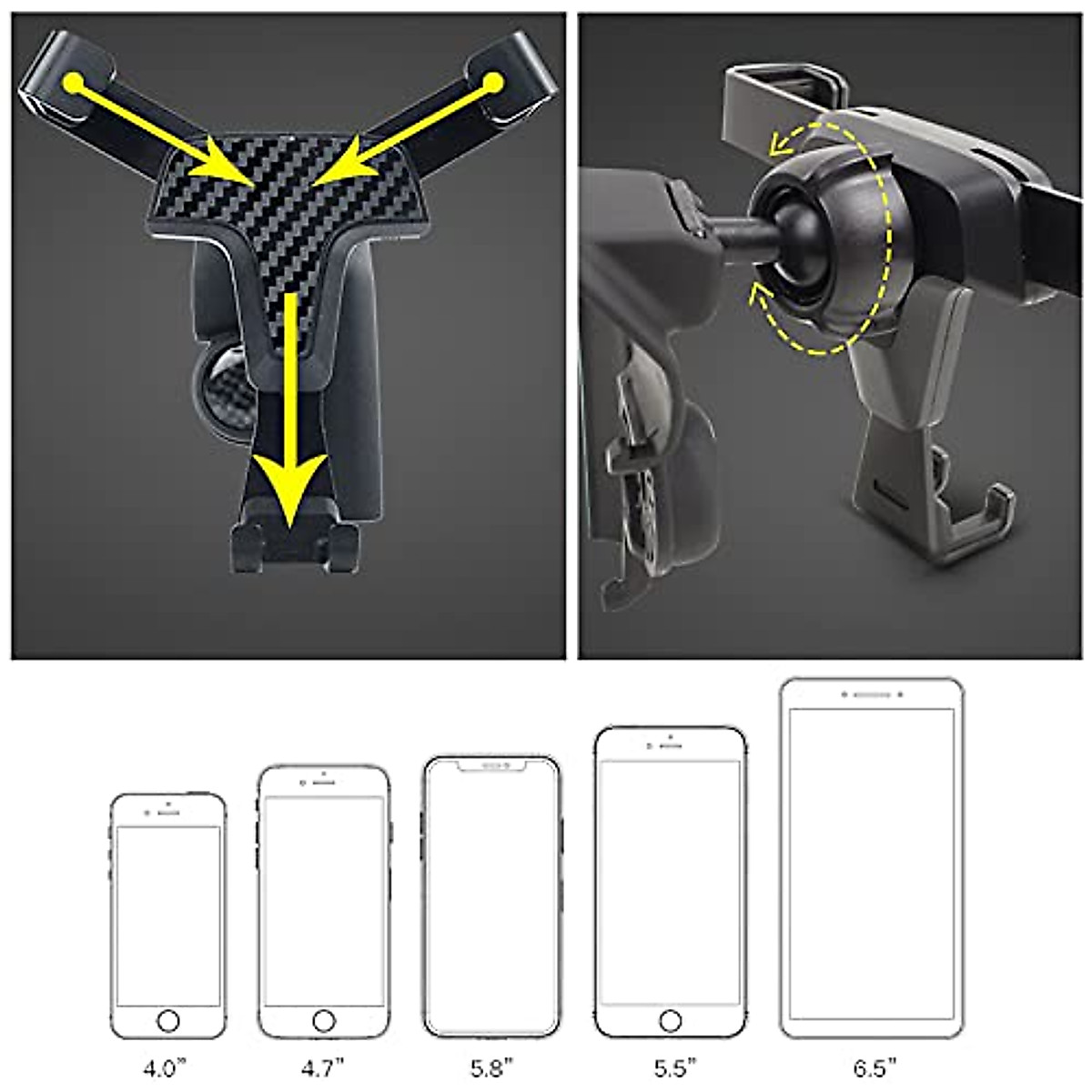 ITrims Car Phone Holder for Ford F-150 F150 2015-2020, Car Air Vent Cell Phone Holder Cradles Mount Compatible for iPhone 11 pro/11 pro max/XS/XR/X/8/7, Galaxy, Moto and Most Smartphones