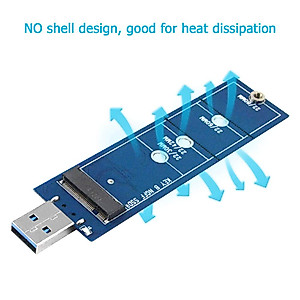 GODSHARK M.2 to USB Adapter, B Key M.2 SSD Adapter USB 3.0 (No Cable Needed), USB to 2280 M2 SSD Drive Adapter, NGFF Converter SSD Reader Card