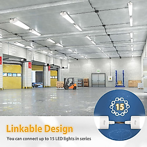 Tobeter 4FT LED Vapor Tight Light Fixture,LED Shop Light,Linkable LED Tube Light Fixture,Waterproof Ceiling Lights for Garage Warehouse Basement Bathroom Office Car Wash 36W 3600LM IP66 4000K