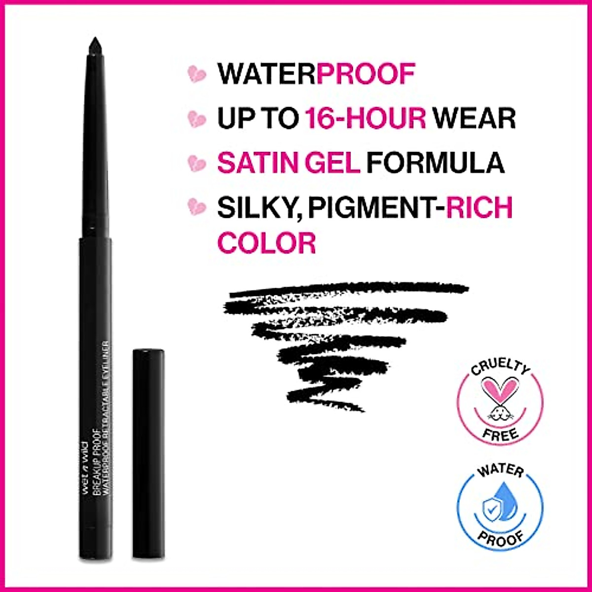 wet n wild Mega Last Breakup-Proof Retractable Eyeliner Dark Brown Bundle (1115845)