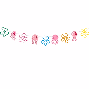 Jellyfish Flowers Party Banner Under The Sea Bikini Bottom Theme Party Decorations for Wedding Bridal Baby Shower Birthday Party Supplies