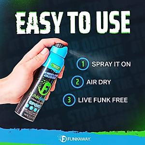 FunkAway Sport Aerosol Spray, 3.4 oz | The Extreme Odor Eliminator | Refresh Shoes and Sports Gear | For Stuff You Can’t Put In The Wash, Black (FASA3.4)