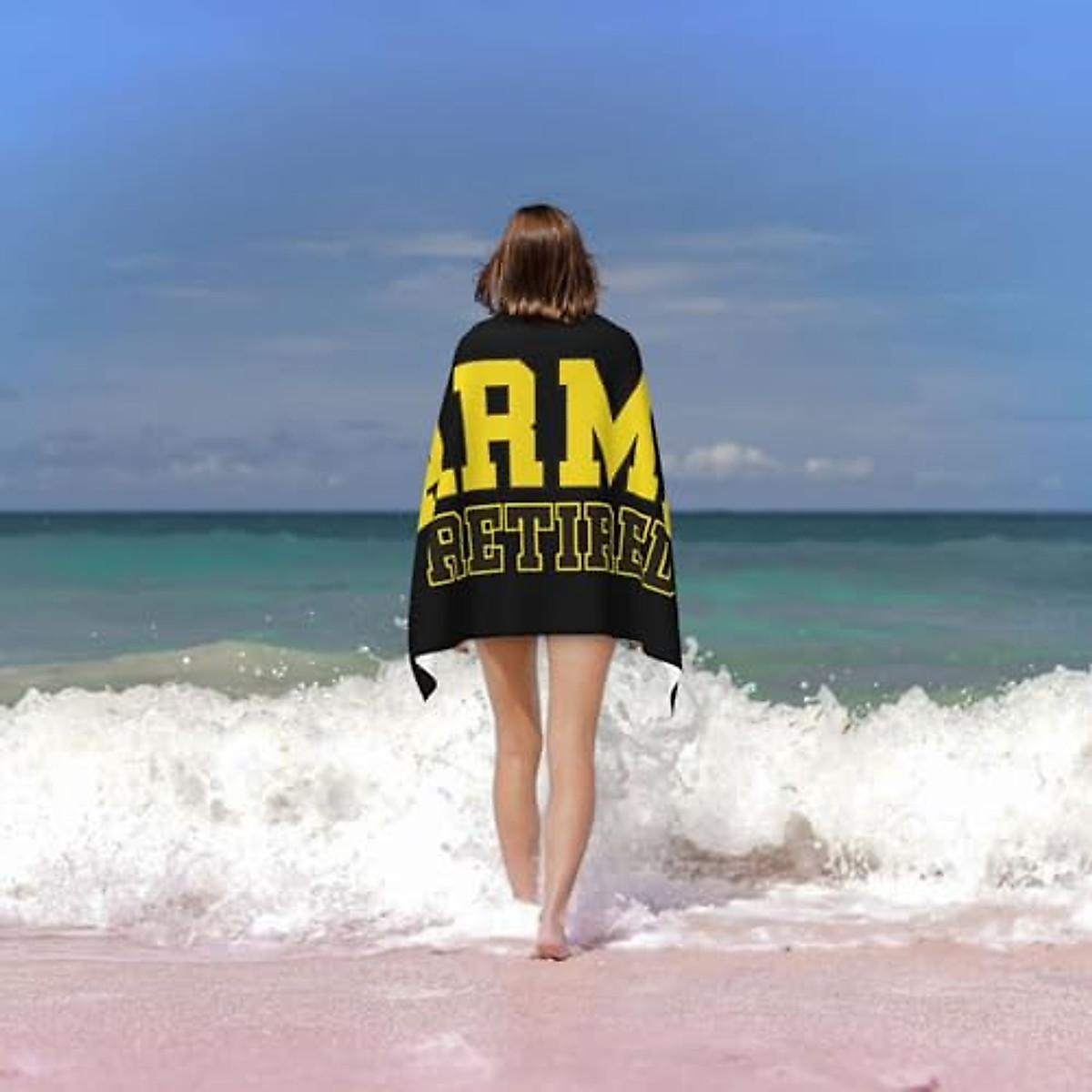 Army Retired Beach Towel Absorbent Bathroom Towels Microfiber Beach Towels Oversized Super ​32x52 Inch