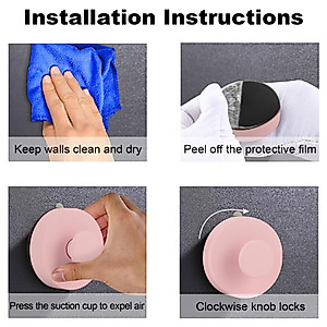 IURRDOP Suction Cup Hooks for Shower,2 Pcs Removable Shower Hooks for Loofah,Waterproof Shower Suction Hooks for Inside Shower,Pink Suction Towel Hooks for Shower Wall,Bathroom,Kitchen,Glass Door