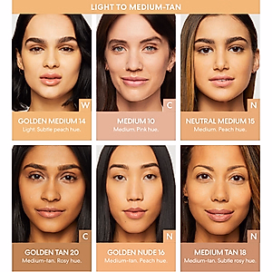 bareMinerals Original Loose Powder Foundation SPF 15, Lightweight Mineral Loose Powder Foundation Makeup, Buildable Coverage, Talc Free, Vegan (Medium Tan 18)