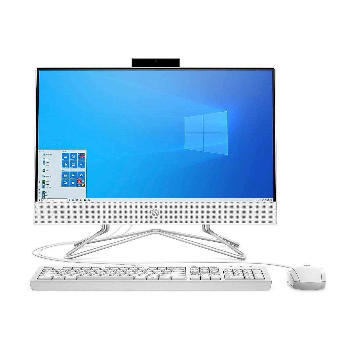 HP 22-Inch Full HD WLED All-in-One PC, Intel Celeron G5900T Dual-Core Processor, 16GB DDR4 RAM, 512GB PCIe NVMe M.2 SSD, Webcam, DVD-RW, Mouse & Keyboard Combo, Windows 10 Home, White