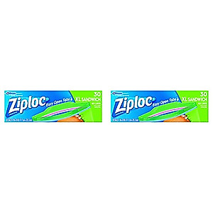 Ziploc Sandwich Bags,X-Large 30 ct (Pack of 2)