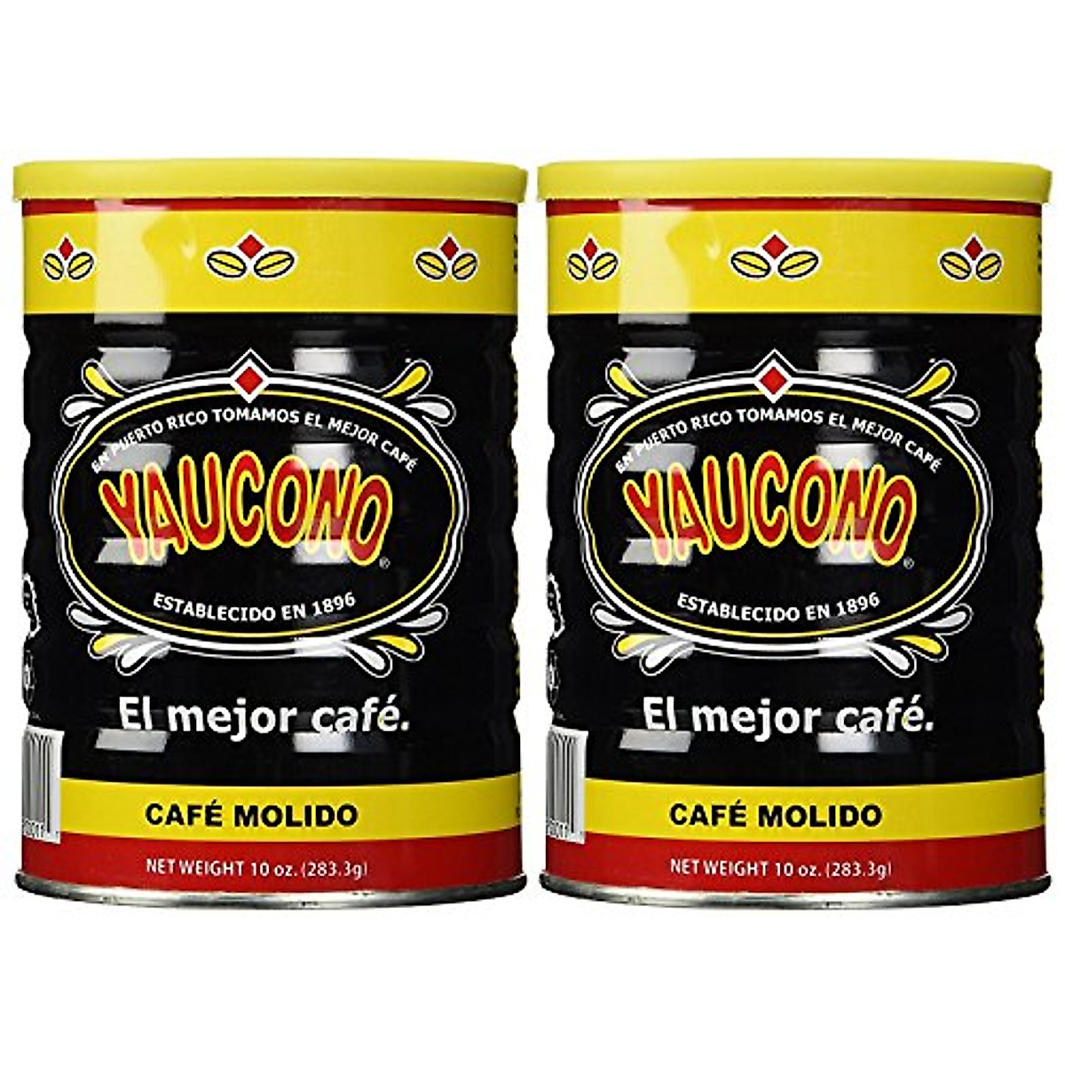 Yaucono Ground Coffee, Medium Roast, 10 Ounce Can (Pack of 2)