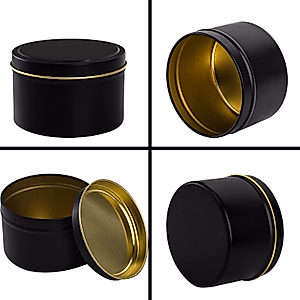 Frcctre 24 Pack Candle Tin, 8 Oz Black Metal Candle Jar with Lid, Bulk Candle Jar Candle Containers for DIY Candle Making, Arts, Crafts, Storage and Gifts