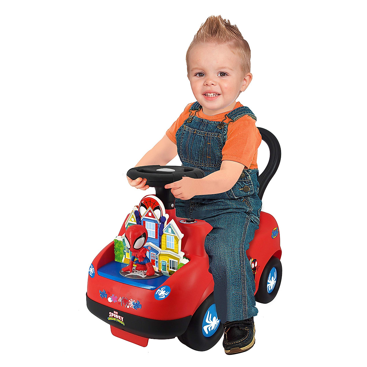 Kiddieland Lights N' Sounds Spidey Adventure Ride-On, Large