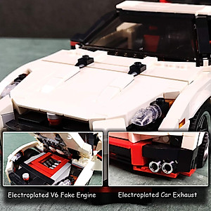 Nifeliz Mini Sports Race Car GTRS MOC Building Blocks and Construction Toy, Adult Collectible Model Cars Set to Build, 1:14 Scale (1024 Pcs)