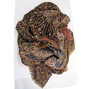 Large, Superior Kani Shawl. Paisley Jamawar from India. Warm, Heavy & Very Detailed