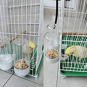QBLEEV Bird Feeder Cups for Cage, Bird Water Bottles Parrots Food Dish, No-Mess Cockatiel Food Bowls, Seed Food Container for Small Birds Lovebirds Canaries Finches -2 Pack(Bird Cage Not Include)
