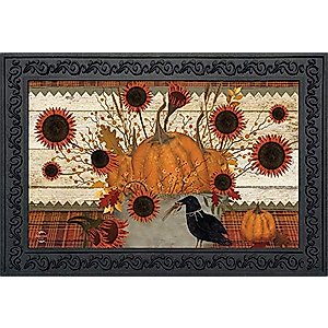 Briarwood Lane Primitive Pumpkins Autumn Doormat Sunflowers Fall Indoor/Outdoor 30" x 18"