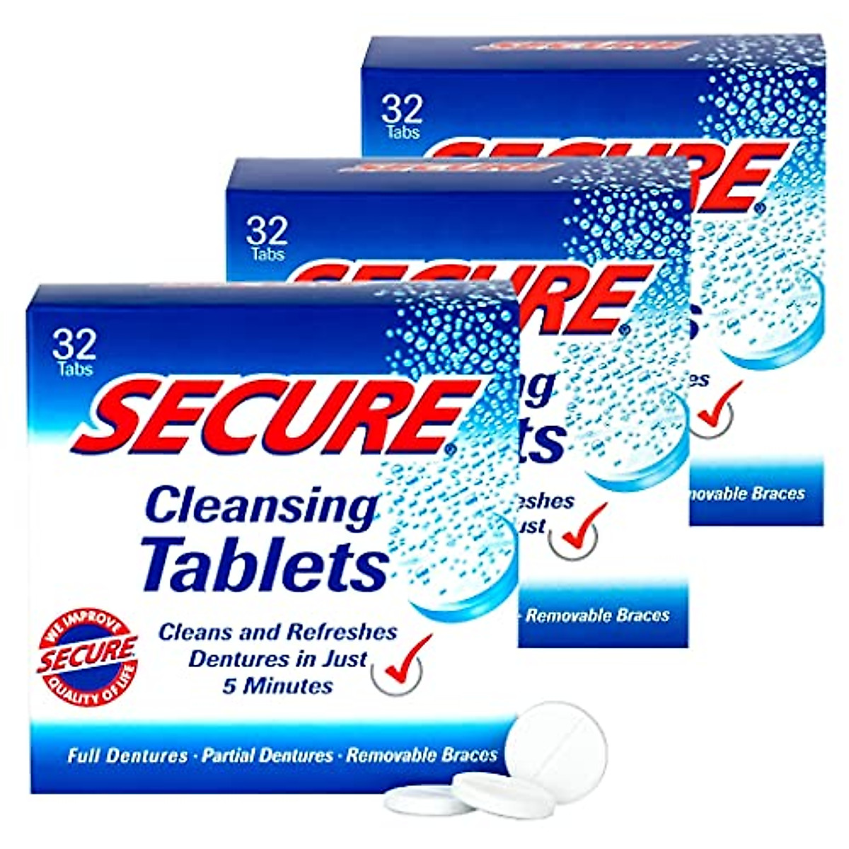 Secure Cleansing Tablets 32 tabs (3 boxes of 32)