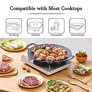 Griddle for Grill, Non-Stick Grill Griddle Pan,Stove Top Griddle Pan,Aluminum Grill for Griddle,Gas Stovetop,BBQ,Outdoor/Indoor,Dishwasher Safe,Don''t Need toSeasoned