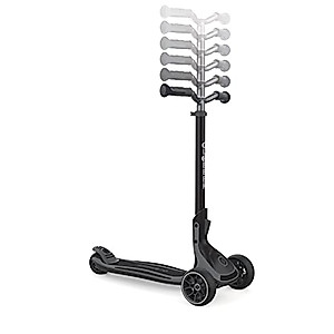 Globber Ultimum Scooter | 3-Wheel Kick Scooter for Adults & Kids 5+ | Foldable Kick Scooter with Safe, Non-Slip Deck & Premium Brakes (Grey)