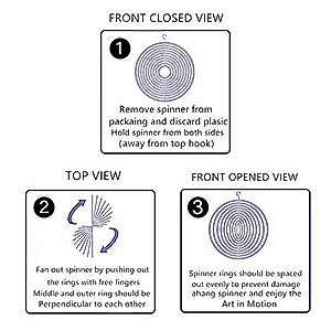 Wind Spinner Yard Art Garden Decor 3D Stainless Steel Metal Sculptures Kinetic Hanging Whirligigs Mandala Decorations Backyard Outside Indoor Outdoor Patio Ornaments Clearance Sun Catcher Windmill