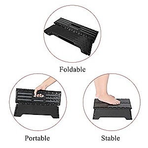 Folding Step Stool, Mobility Step Stool Footstool Sturdy Enough to Support Adults and Safe Enough for Kids, Foldable Ladder Storage Stool for Kitchen,Toilet,Camping, Travel ect