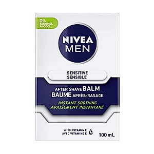 NIVEA FOR MEN Sensitive Post Shave Balm 3.30 oz (Pack of 4)