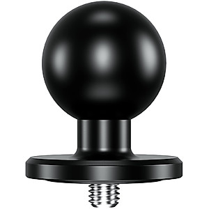 BRCOVAN Aluminum Alloy 1'' Ball Adapter with 1/4"-20 Threaded Stud for Action Camera & Camcorder Compatible with RAM Mounts B Size Double Socket Arm