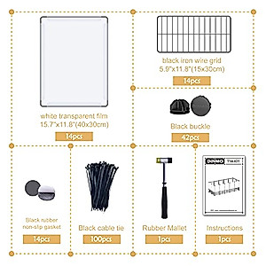 DINMO Rabbit Playpen, Guinea Pig Cages, Hamster Cages, Iron Net Bottom Design for Small Animal, Bunny, Ferret, Hedgehog, DIY, Expanded, Portable, Exercise Fence, 61.4 x 25.4 x 22.3 Inches