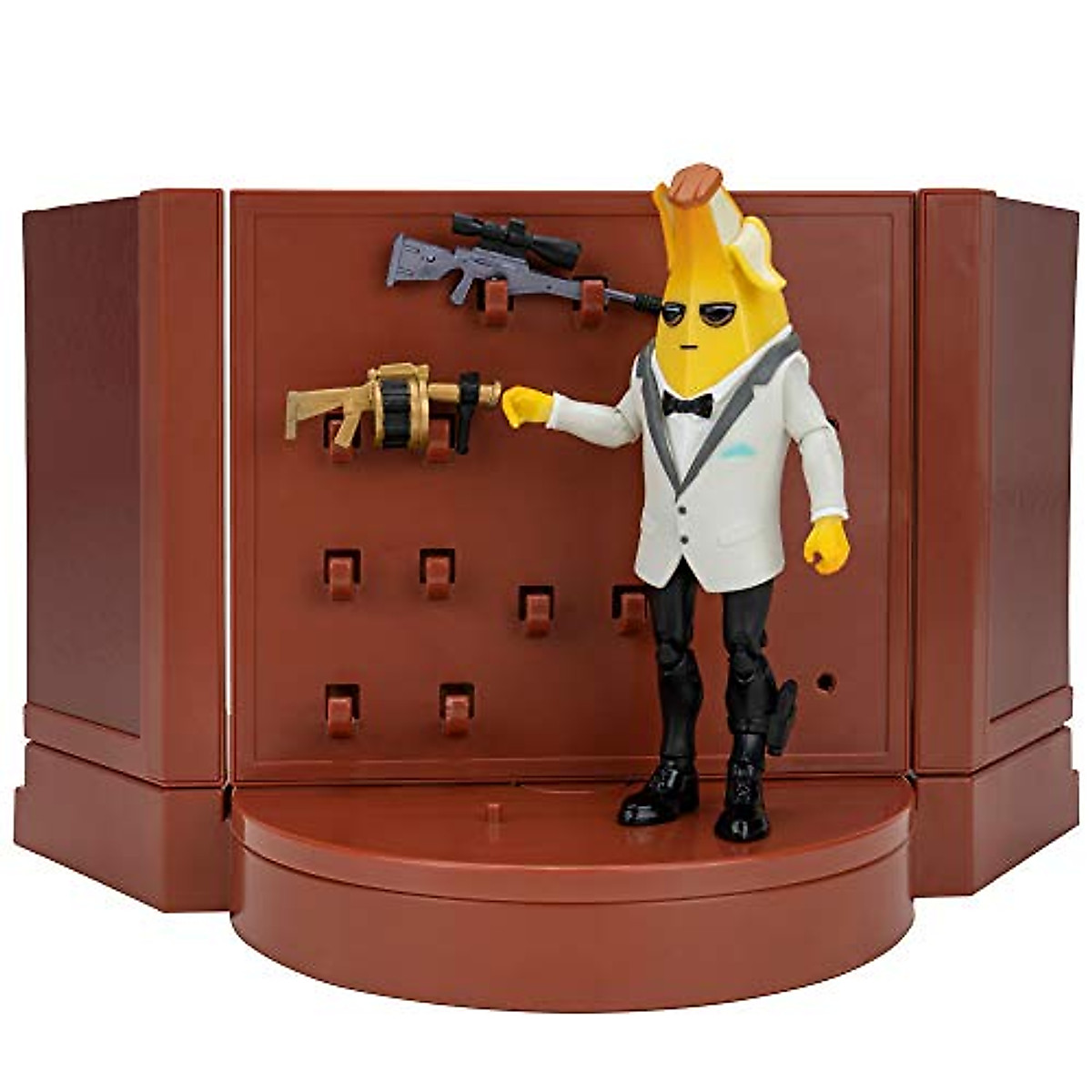 FORTNITE Agent’s Room , Includes 2 (4-inch) Articulated Agent Peely Figures, Playset with Secret Passageway, Legendary Accessories, Weapons, Accessory Storage