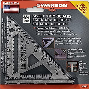 Swanson Tool Co Value Pack Includes 4 1/2 Inch Speed Trim Square and 6" Combination Square