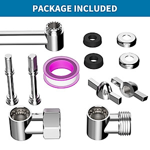 12 Inch Solid Brass Adjustable Shower Head Extension Arm Flexible Height & Angle Shower Arm Extender with Lock Joints, Universal Connection Solid Stainless Steel Shower Extension Arm, Chrome Finish