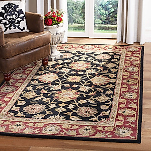 SAFAVIEH Heritage Collection 5' x 8' Black / Red HG112A Handmade Traditional Oriental Premium Wool Area Rug