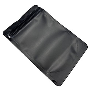 100 Pieces Resealable Mylar Bags Stand Up Foil Pouch for Zip Matte Aluminium Foil Lock Food Storage Packaging Airtight Zipper Lock Bag (3.3x5.1 inch, Black)