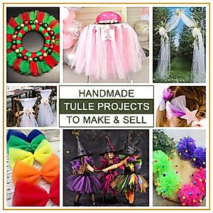 White Tulle Fabric Roll 6 Inch X 300 FT (100 Yards) Matte Tulle Ribbon Netting Mesh Spool for DIY Tutu Skirt Wedding Bow Gift Wrapping Baby Shower Christmas Party Halloween Decorations