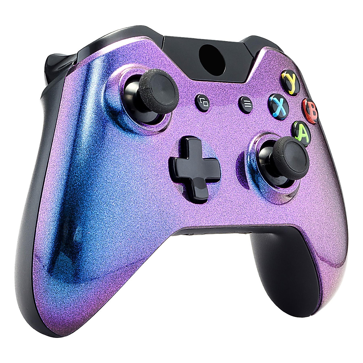 eXtremeRate Custom Design Unique Chameleon Purple Blue Glossy Top Shell Case Front Housing Replacement Faceplate Kits Xbox One Remote Controller Cover - Controller NOT Included