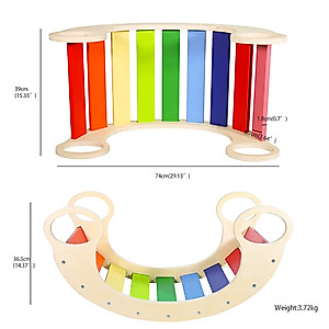 Nautical Beach Decor Waldorf Wooden Rocking Play (Rainbow)