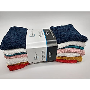 MAINSTAYS 18 Pack Assorted Cotton Terry Thin Washcloths Rags (Bright)