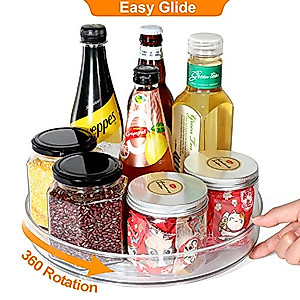 Turntable Organizer Kitchen, 11 inch Rotating Round Lazy Susan Cabinet Organizer for Pantry