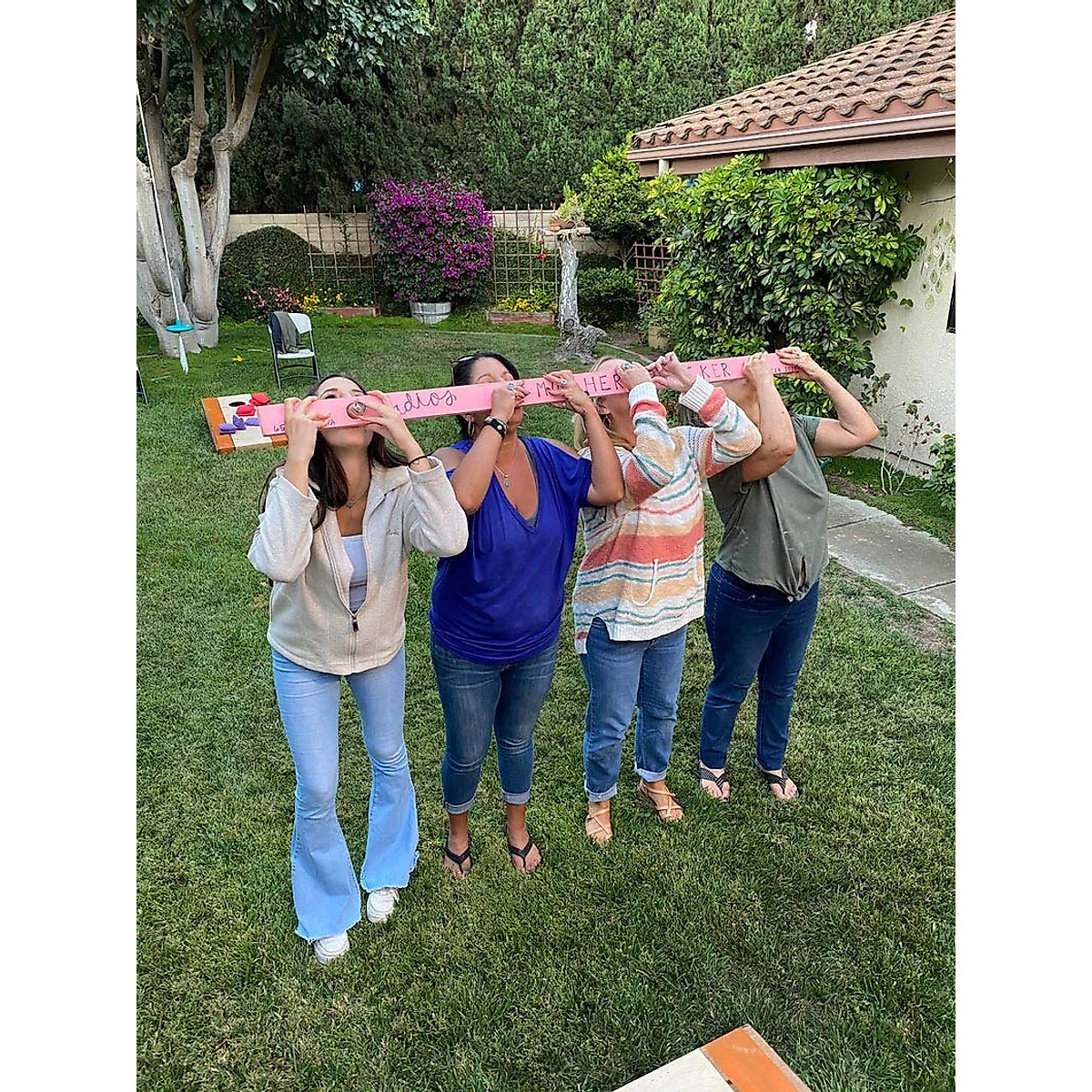 Generic Wood Shot Ski Drinking Board for Party Wedding Big Event (4 Persons, No Shot Glass)