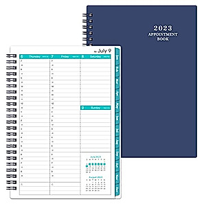 2023 Appointment Book - Daily Hourly Planner 2023 with Twin-Wire Binding, 6.4" x 8.5", Jan 2023 - Dec 2023, Half Hour (30 Mins) Interval, Lay - Flat, Round Corner, Thick Paper