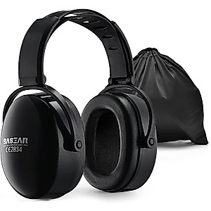 SNR 31dB Noise Blocking Earmuffs, Noise Cancelling Headphones for Autism, Foldable Ear Hearing Protection Ear Muffs with Flexible Headband, Safety Earmuffs for Shooting/Mowing, with Carrying Bag
