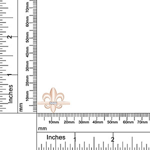 Wishrocks Dainty Fleur-De-Lis Diamond Accent Ring in 18K Rose Gold Over Sterling Silver Ring Size- 6
