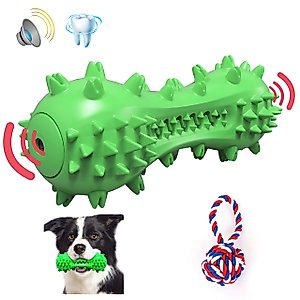 N/C Dog Toothbrush, Dog Toothbrush Toy for Dog Teething Cleaning, Puppy Teething Chew Toys, Dental Oral Care for Small Medium Dogs.(Green)