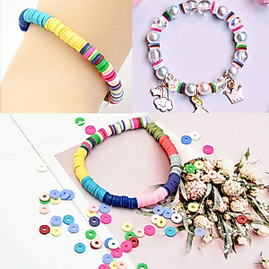 8000Pcs Clay Beads Clay Bracelet Beads 6mm Flat Round Clay Beads Clay Spacer Beads Flat Colorful Clay Beads About 20strands Clay Beads for Jewelry Making Bracelets Necklace Crafts (20 Color, 6mm)